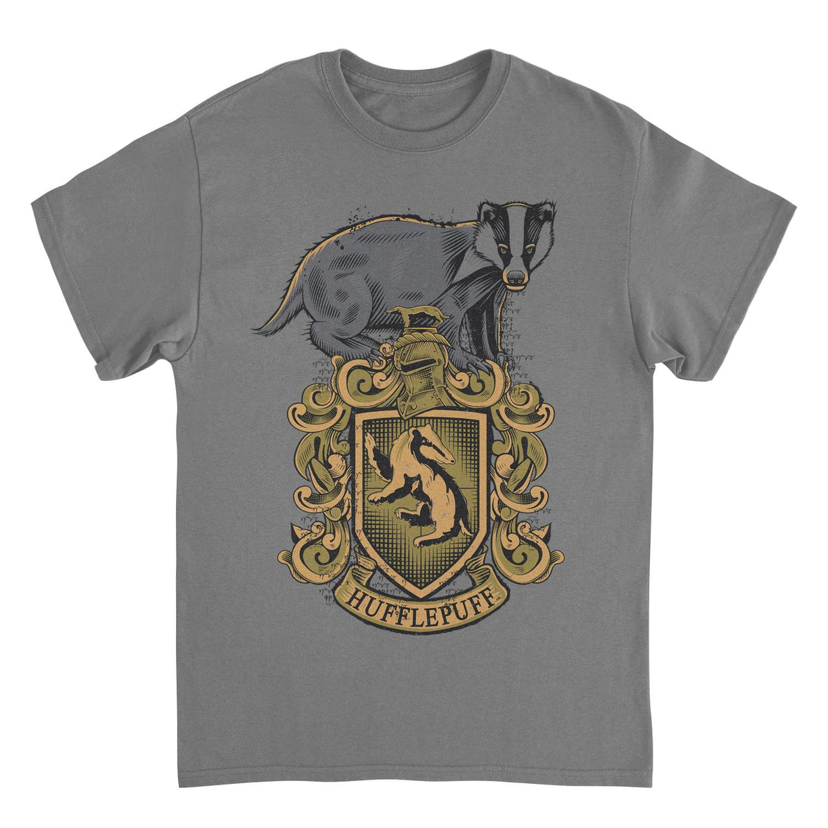 Wholesale Harry Potter Hufflepuff Mascot Emblem Charcoal T-Shirt ...