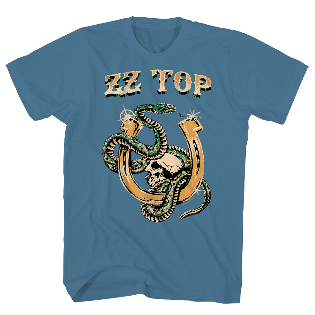 Wholesale ZZ Top Snake Skull Blue T-Shirt – Merch Showroom
