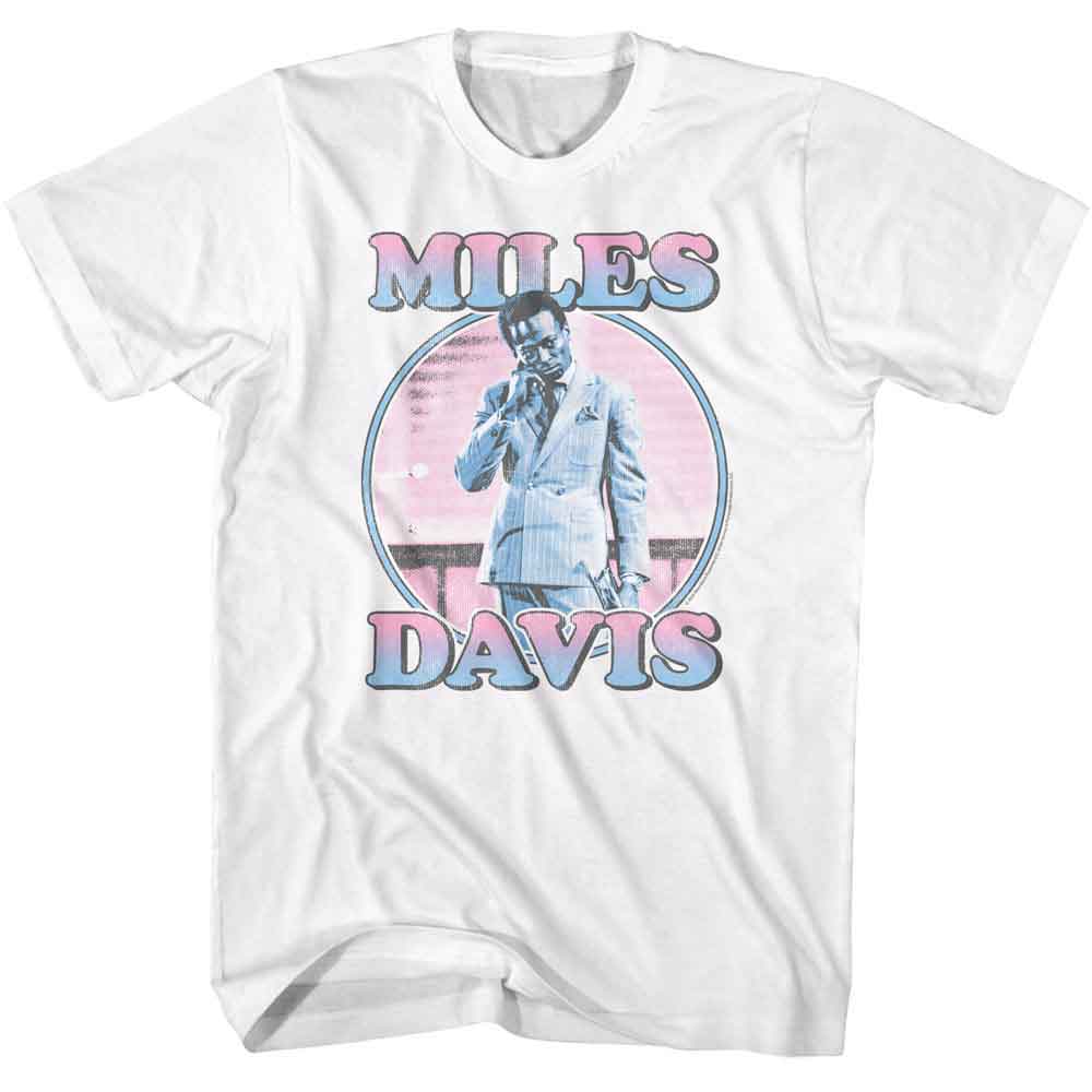 Wholesale Miles Davis Pastel Gradients White T-Shirt – Merch Showroom