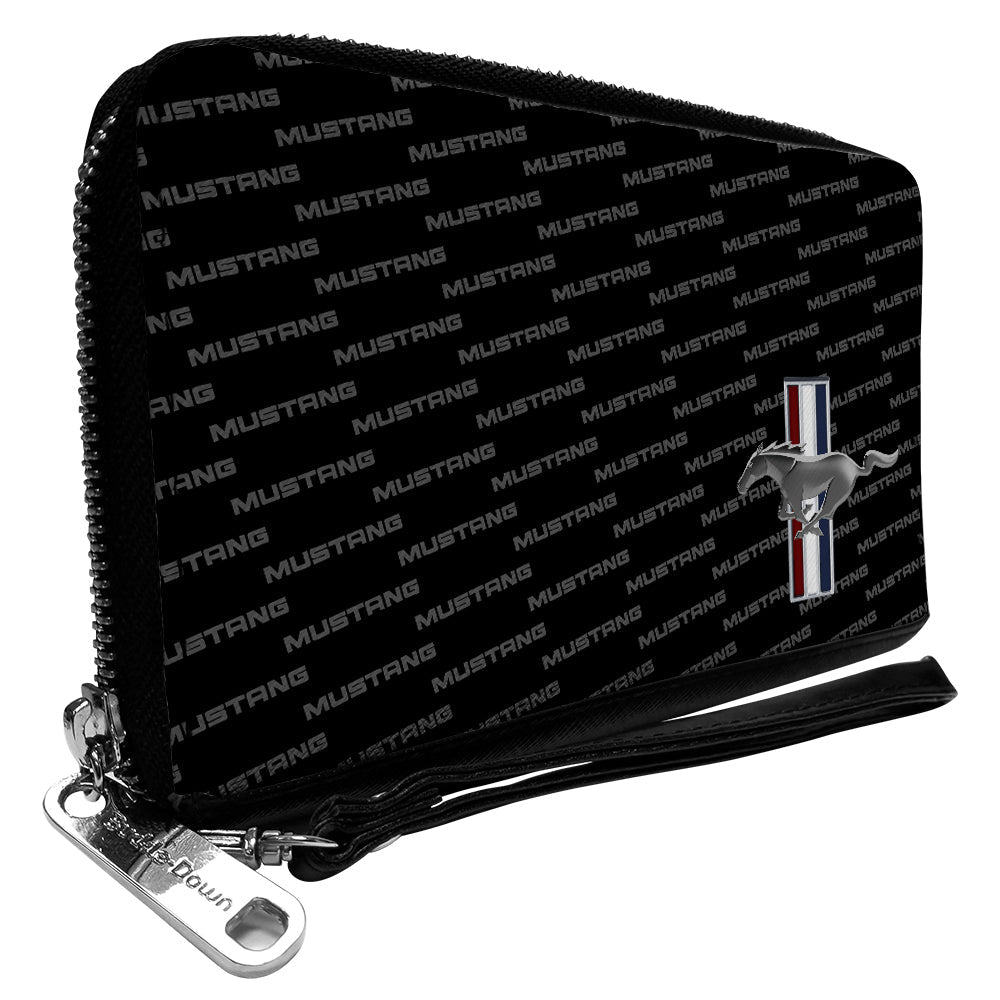 Wholesale PU Zip Around Wallet Rectangle - Ford Mustang w/Bars CORNER ...