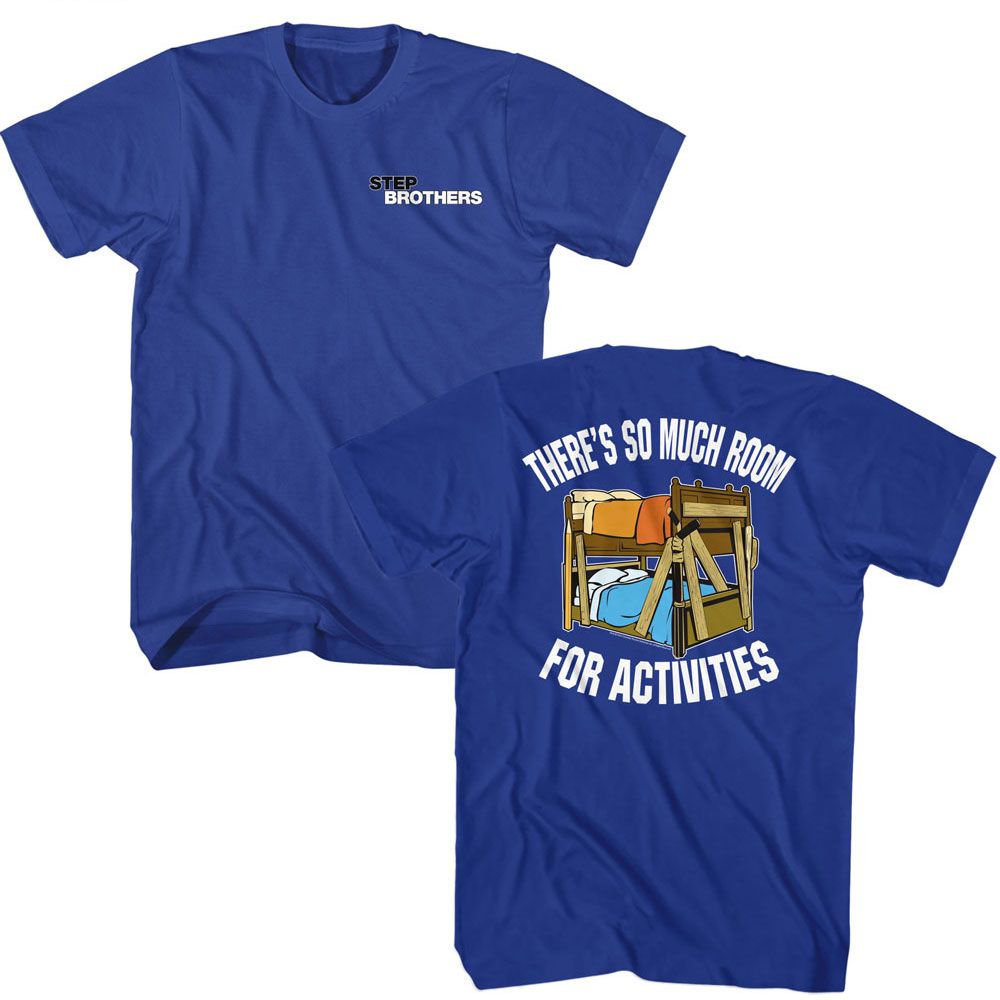 Step Brothers Movie Activities Front Back Solid Royal Adult T-Shirt ...