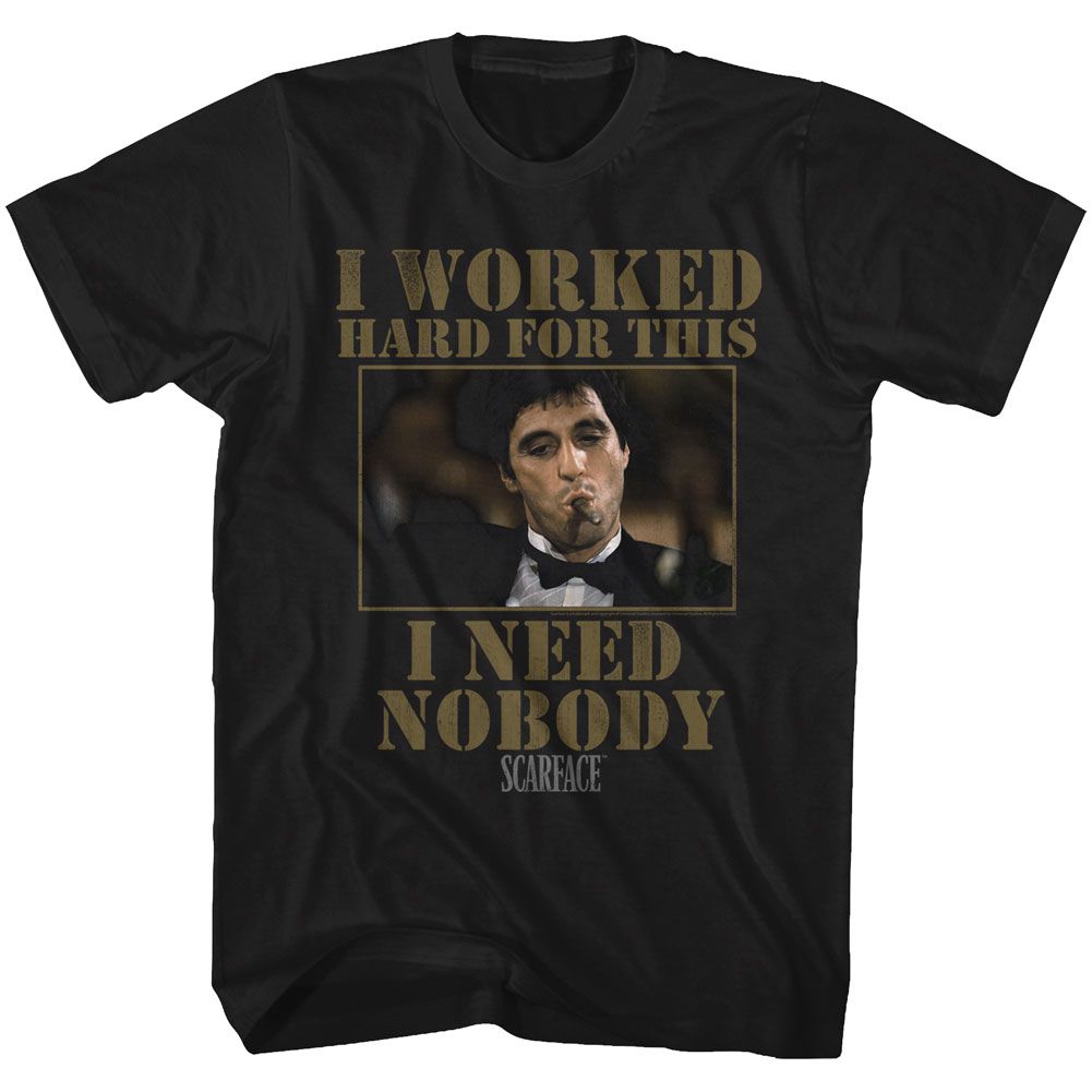 Scarface Movie Nobody Black Adult T-Shirt | Wholesale Movie T-Shirts ...