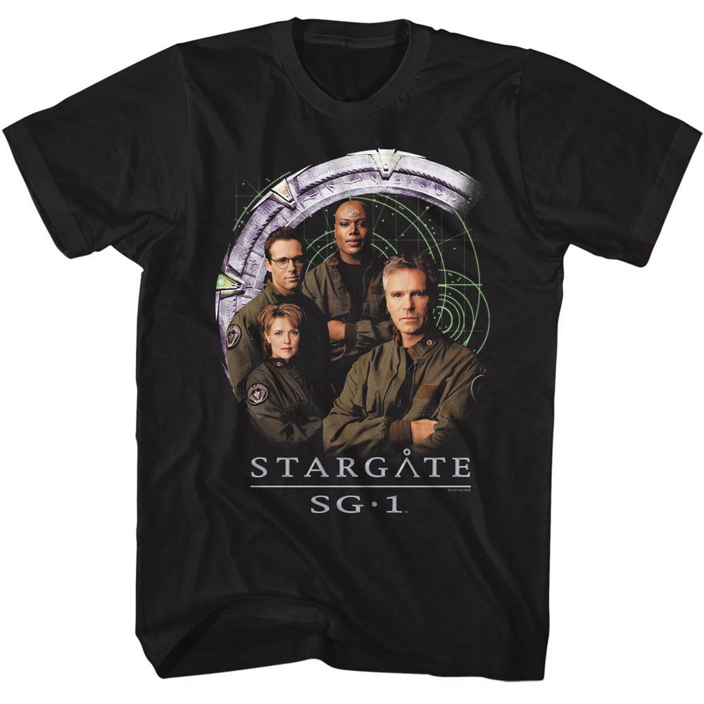Stargate Cast and Gate Black Adult T-Shirt | Wholesale Movie T-Shirts ...