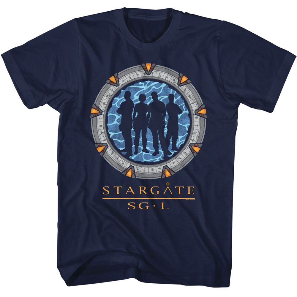 Stargate Silhouette Gate Navy Adult T-Shirt | Wholesale Movie T-Shirts ...