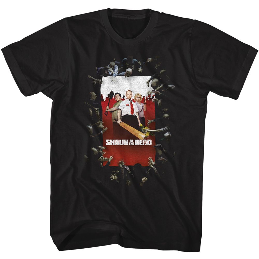 Shaun of the Dead Movie Shaun Poster Black Adult T-Shirt | Wholesale ...