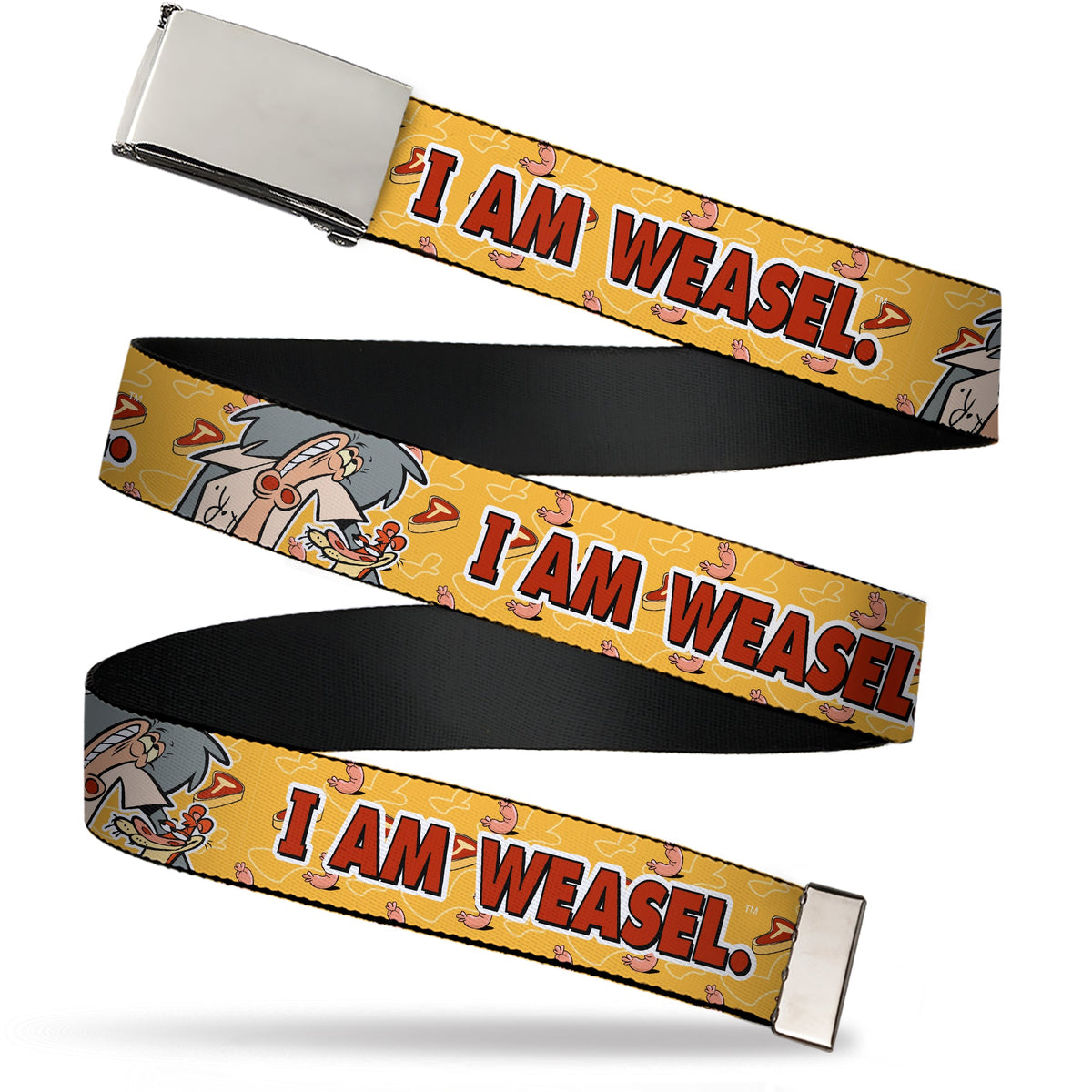 Wholesale Web Belt Blank Chrome Buckle - I AM WEASEL Title Logo with I ...